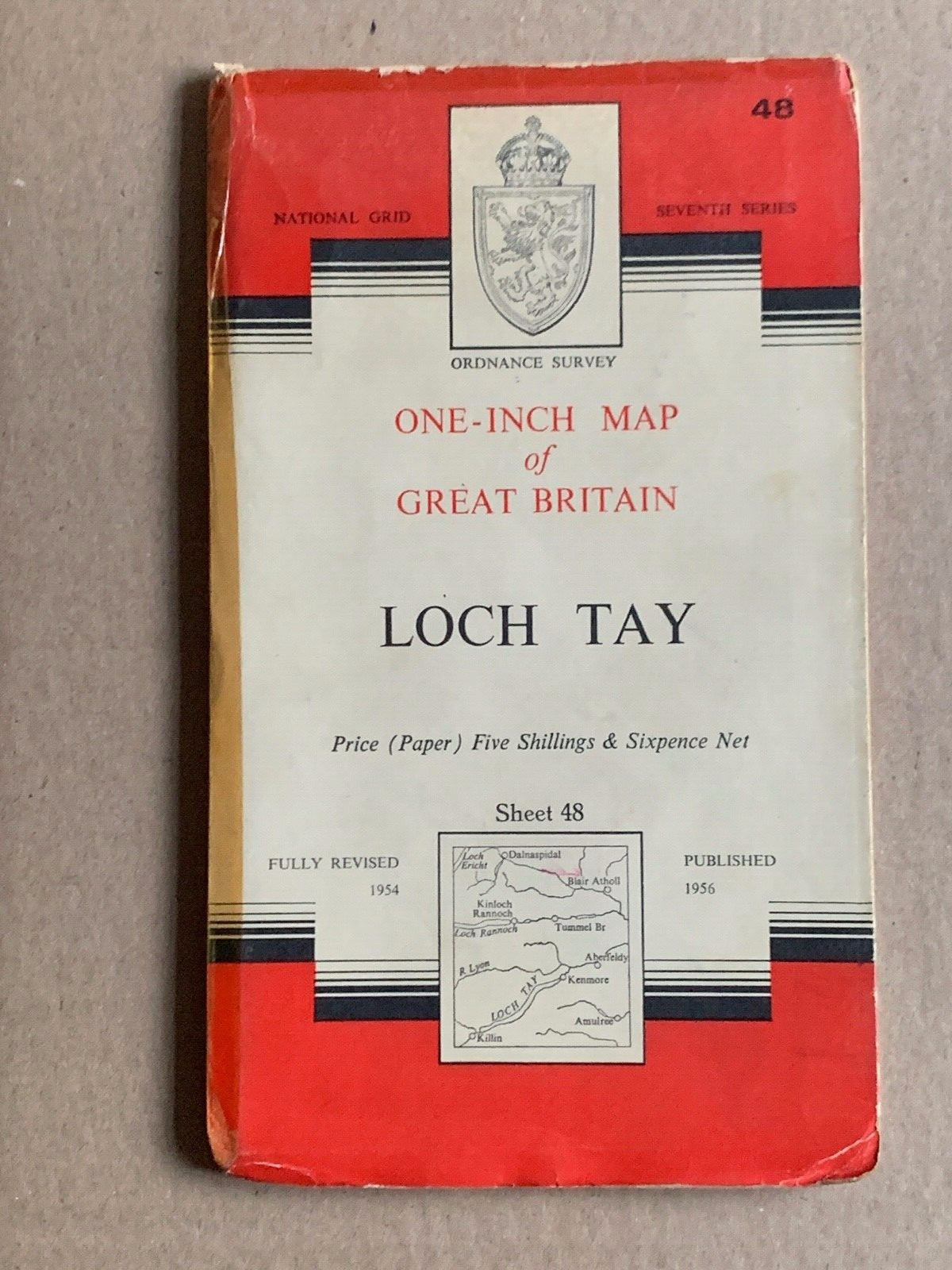 OS Ordnance Survey One Inch Paper Map, of Loch Tay, Sheet 48,1956 | eBay
