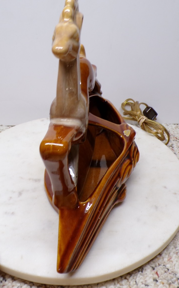 1950s WORKING Royal Haeger Gazelle Impala Deer TV Lamp Planter MId ...