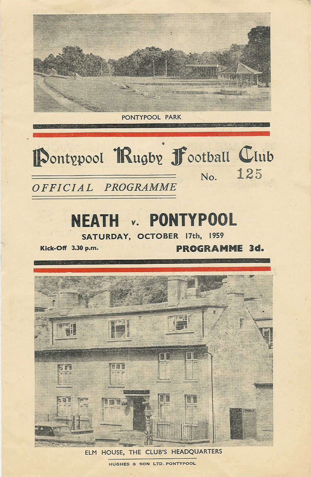 PONTYPOOL RFC, WALES HOME RUGBY PROGRAMMES 1952-1970 WELSH ENGLISH ...