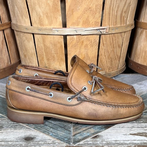 L.L. Bean Signature 1-Eye Brown Leather Vintage Made in USA Loafer Mens ...