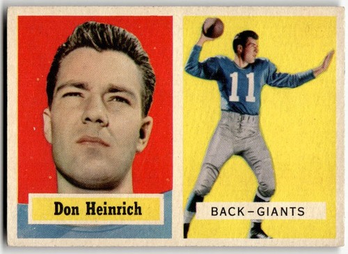1957 Topps Don Heinrich #47 New York Giants | eBay