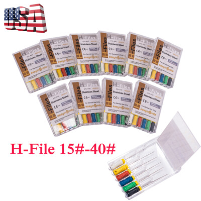 10pc/pack Dental H-Files stainless steel endodontic hand use file For ...