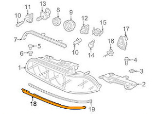 NEW BMW 5 E39 LEFT HEADLIGHT TRIM 51138168809 8168809 OEM NO DUTY TO 🇺🇸 ...