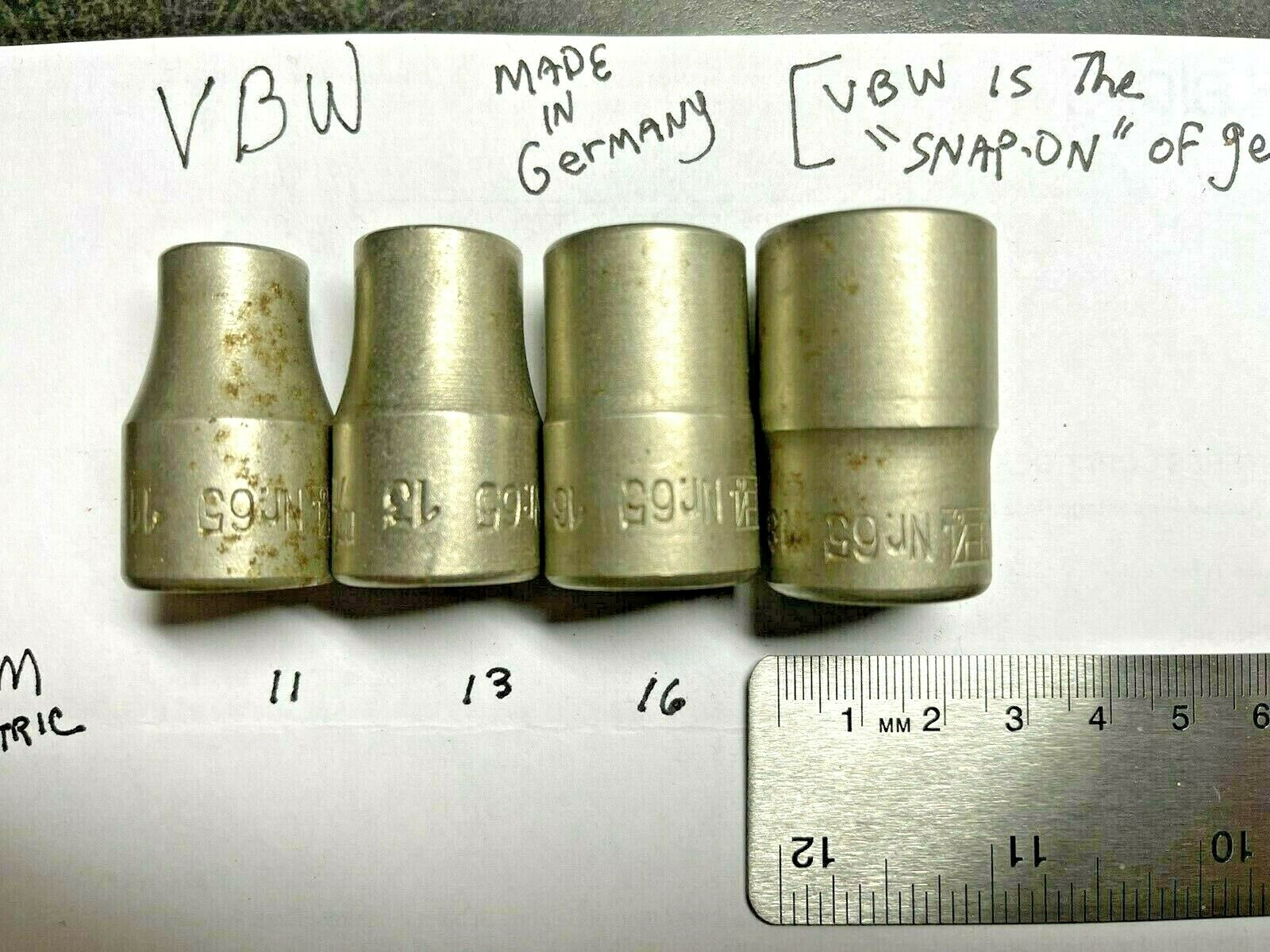 Vintage VBW, Stahlwille, Whitworth,NR.65 sockets,tools,1/2 inch drive ...