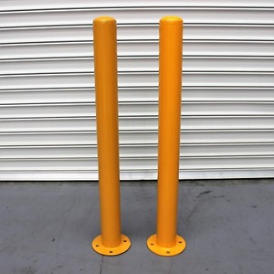 2x 1200mm Parking Safety Heavy Bollard Yellow Steel Bollards Posts ...