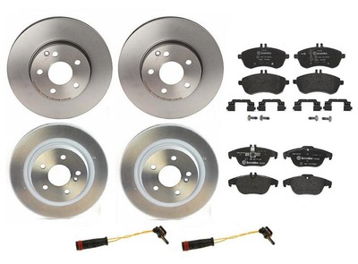 Brembo Front and Rear Brake Kit Disc Rotors Low-Met Pads Sensor For MB ...