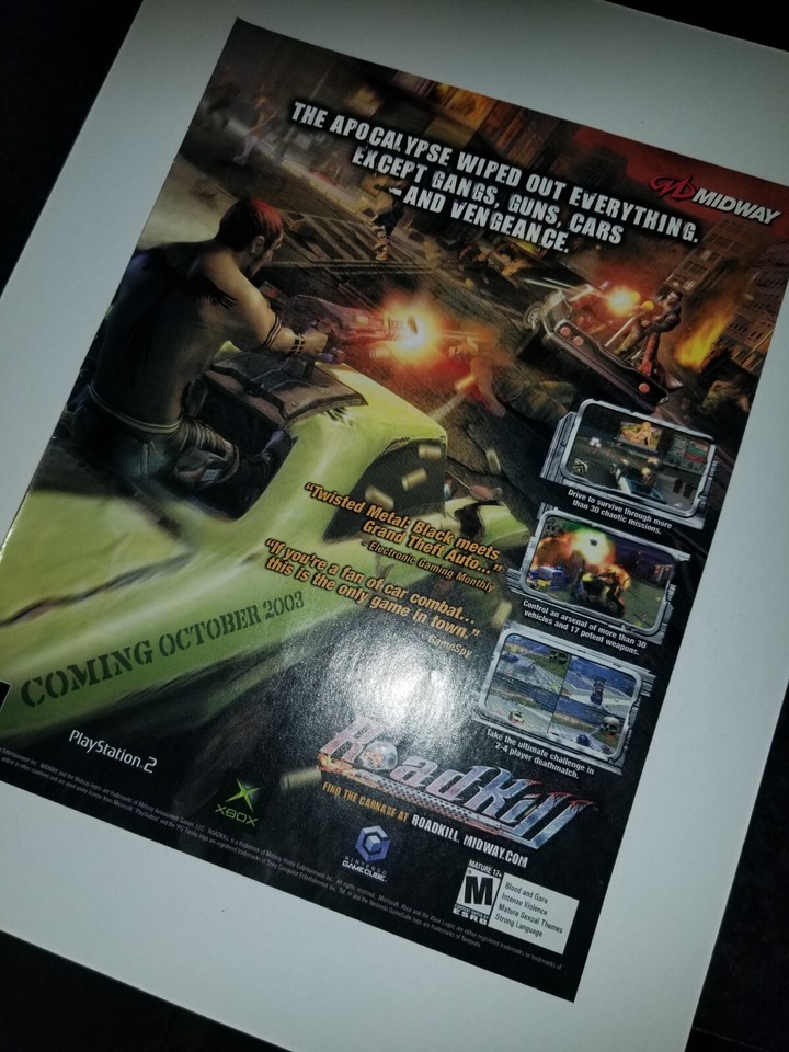 PS2 XBOX GAMECUBE (print ad 2003) "RoadKill" by Midway games | eBay