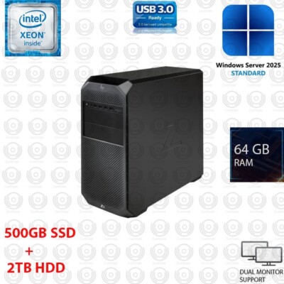 HP Workstation Intel Xeon 500GB SSD + 2TB RAM 64GB Window Server 2025 ...