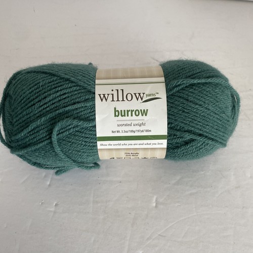Willow Yarns Burrow Worsted wool blend yarn, Blue Spruce 197 yds 0057 ...