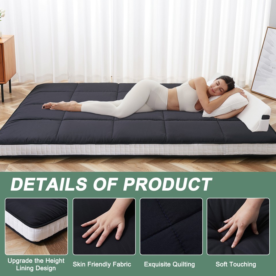 SLSY Japanese Futon Mattress 100% Cotton Floor Lounger Bed Cushion Made ...