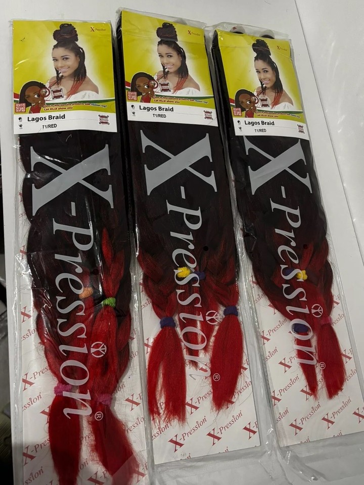 3 PACK OF 42" 46"XPRESSION HAIR PRE STRETCHED LAGOS BRAID ,SAME DAY DELIVERY UK | eBay UK
