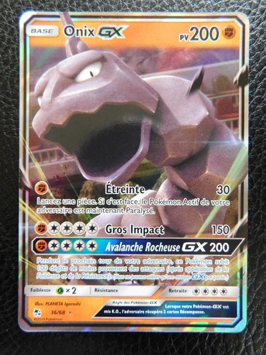 Carte Pokemon Onix Gx Destinées Occultes 36/68 Neuve Fr Sl11,5(port ...