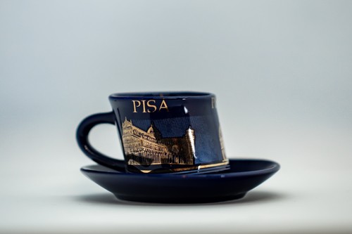 ITALIA PISA Leaning Tower Slanted Tea Cup and Saucer Italy Souvenir ...