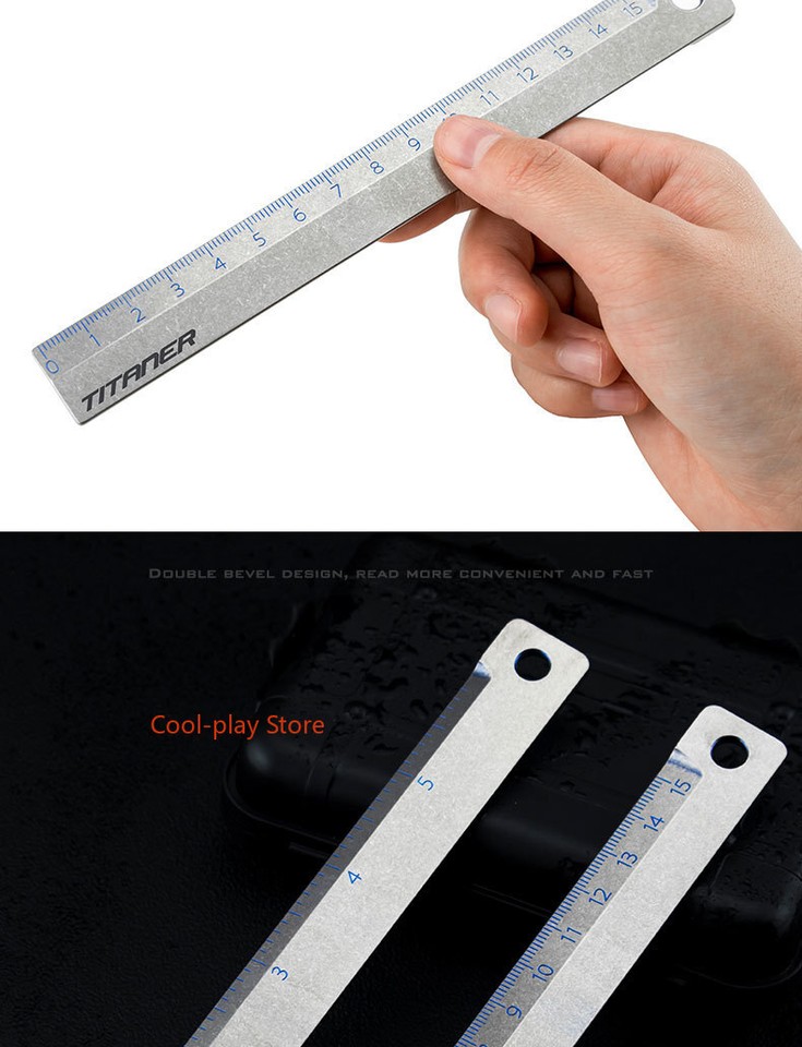TC4 Titanium Alloy Double-sided Straight Ruler Measuring Marking Scale ...