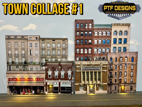 O Scale TOWN COLLAGE #1 -Scratch Built 3D Building Flats w/LEDs Lionel ...