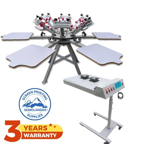 6 Color 6 Station Screen Printing Machine Micro Registration with IR ...