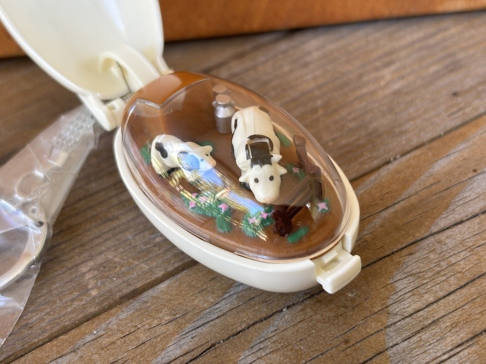 Vintage 1993 Takara Moo Pocket Critters Moving Keychain Cows, Egg ...