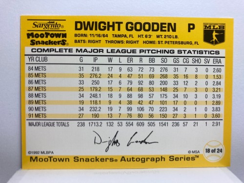 1992 Mootown Snackers Signature Series *U Pick* Baseball(Brett ...