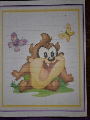 Baby Taz lined stationary paper (25 Sheets) 8 ¹/² x 11 | eBay