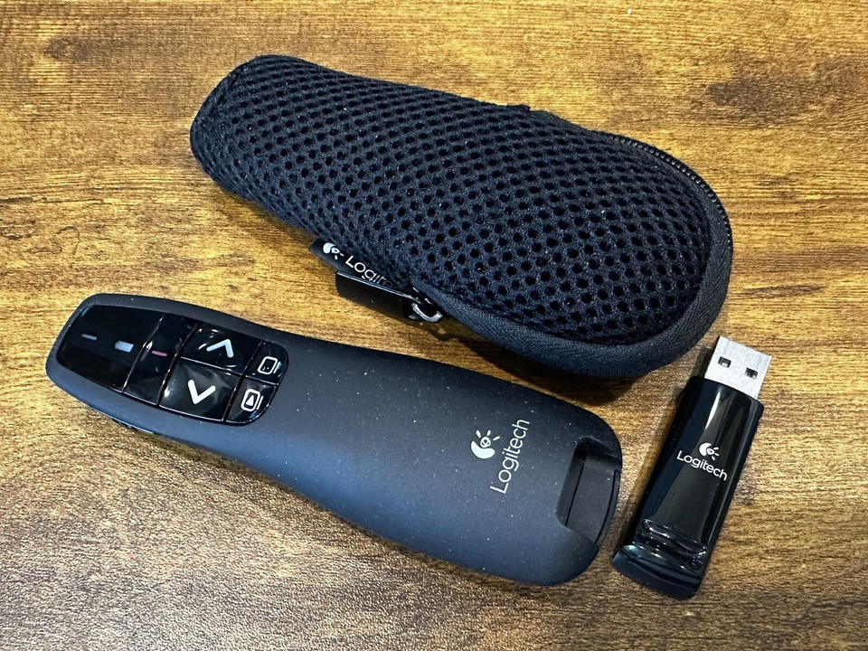 Logitech R400 Laser Presentation Remote W Mesh Cover - Black TESTED AND ...