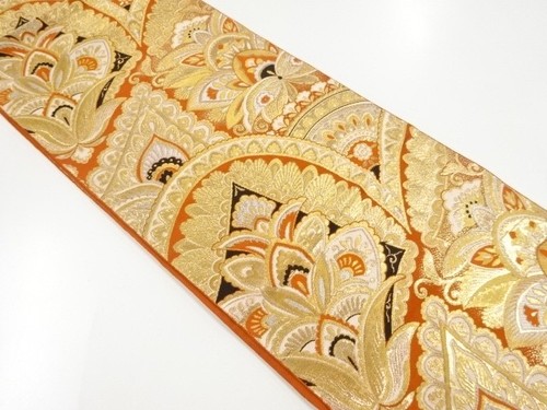 6967106: JAPANESE KIMONO / ANTIQUE FUKURO OBI / WOVEN CHINESE FLOWER | eBay