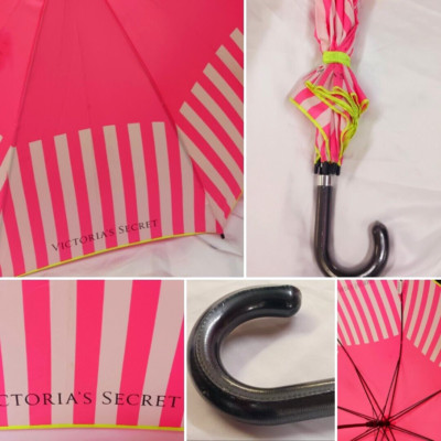 VICTORIA’S SECRET UMBRELLA FULL LENGTH WITH LOGO PINK WITH GREEN TRIM ...