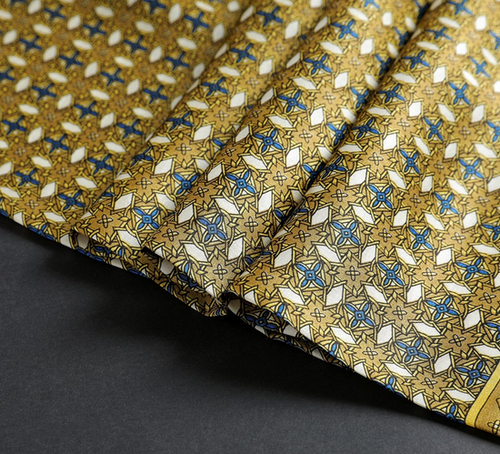 100% Silk men Scarf satin neckerchief Wrap Plaid Check yellow MY116-40 ...