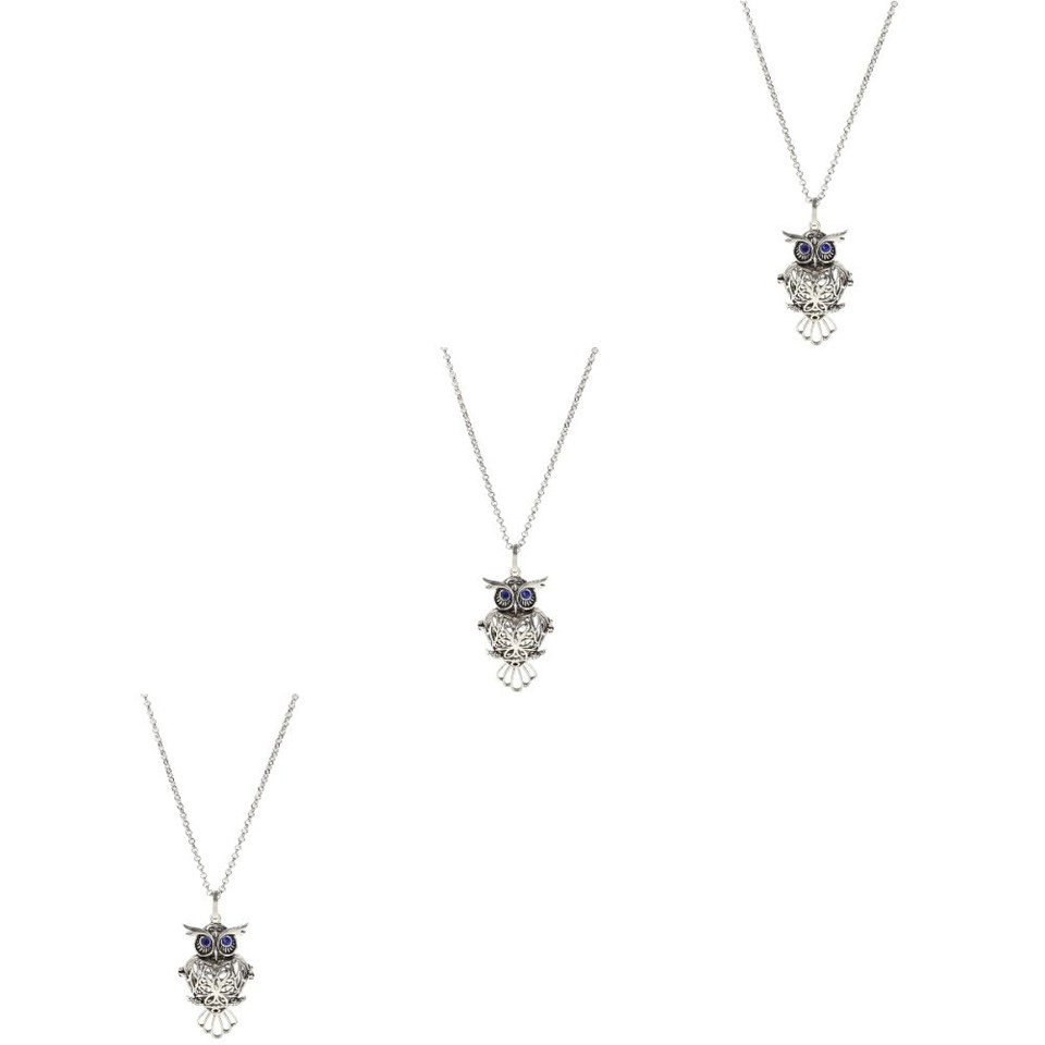 Pendant Necklace Hollow Owl Aromatherapy Essential Oil Diffuser Jewelry ...