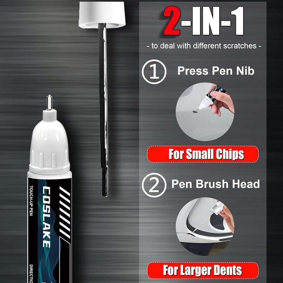Fast-Drying 2025 Ford Touch Up Paint - Space White Metallic A3, Easy ...