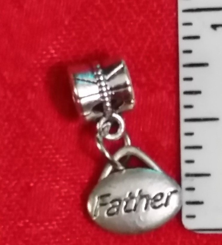ANTIQUE SILVER DAD - FATHER CHARM - HEART - LOVE - HERO - FAMILY - U ...