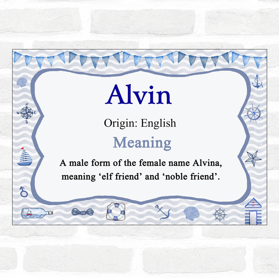 Alvin Name Meaning Nautical Certificate | eBay UK