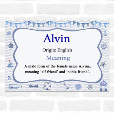 Alvin Name Meaning Nautical Certificate | eBay UK