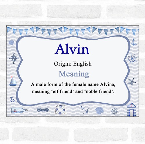 Alvin Name Meaning Nautical Certificate | eBay