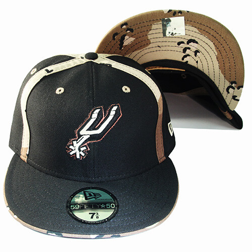 New Era San Antonio Spurs Camo Piping Fitted Hat Match Timberland Black ...