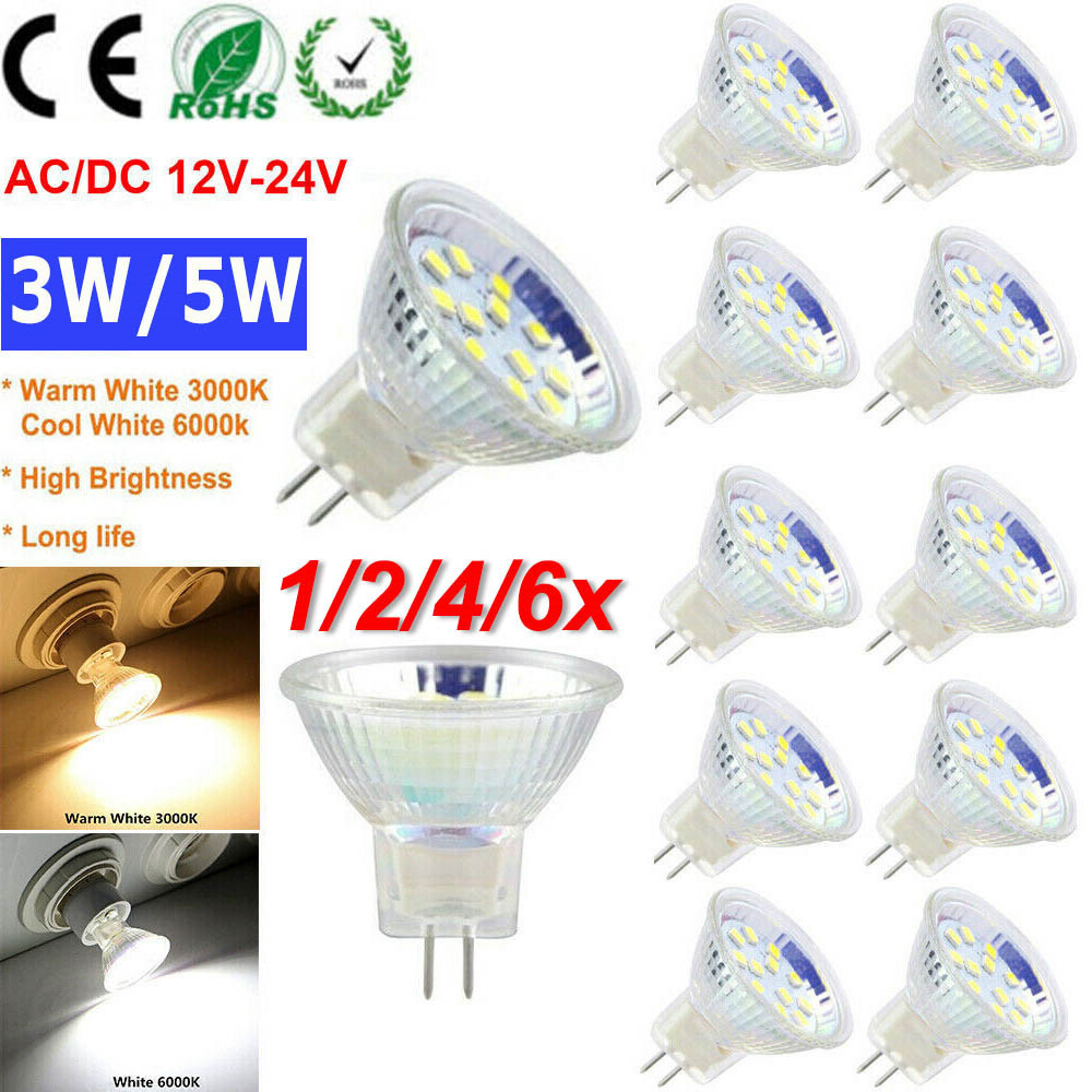 MR11 Bulb LED Spotlight GU4 Light Lamp 3W/5W AC/DC12V-24V Warm/Cool ...