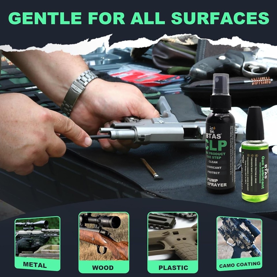 Gun Cleaner and Lubricant CLP Gun Oil Cleaning Kit Universal Spray ...