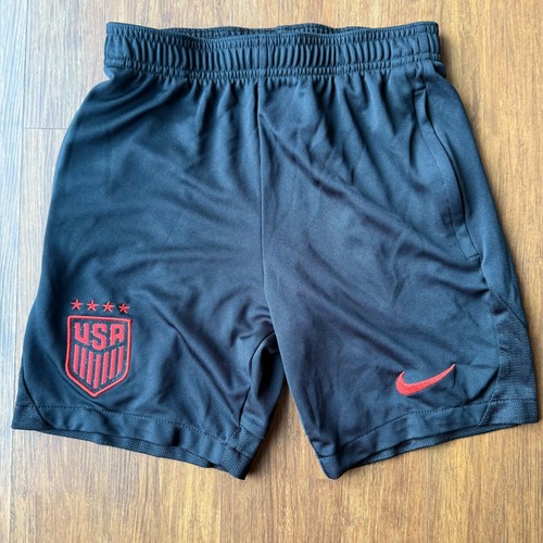 Nike USWNT Soccer Shorts Kid Youth Medium Black Red Dri-Fit US National ...