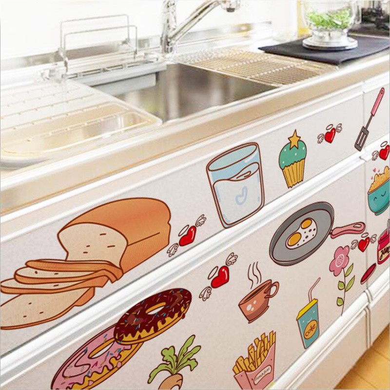 Kitchen Refrigerator Door Stickers Decorative Stickers Food Fruit Wall ...