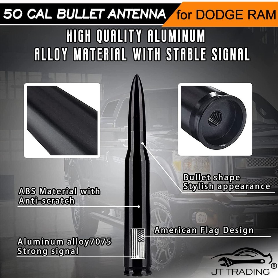 BULLET ANTENNA 50 CAL CALIBER for TRUCK DODGE RAM 1500 FORD F150 RAPTOR ...
