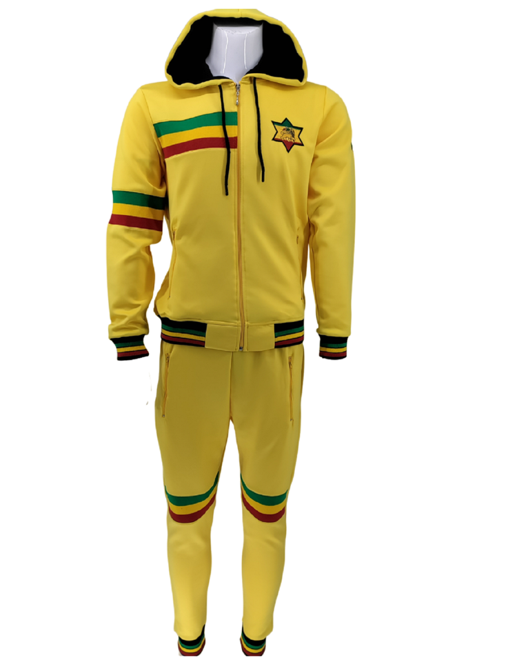 Men's Rasta Tracksuit 2 Piece Set Mens rasta Hoodie & Joggers Zip Pants ...