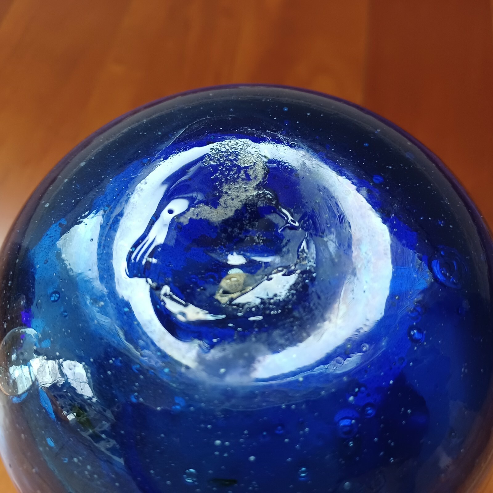 Vintage Blenko Glass Pitcher Cobalt Blue Small Ball Style Round Applied ...