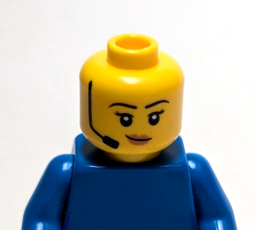 Lego - Minifigure Head - Dual Sided - Female, Headset, Smile/Open Mouth ...