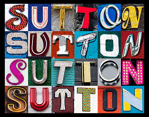 SUTTON Name Poster featuring photos of actual sign letters | eBay