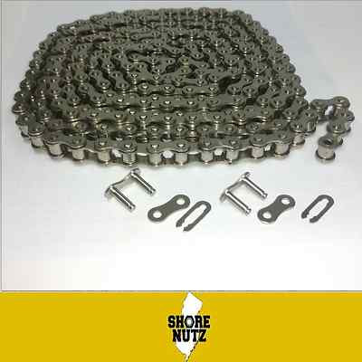 #41NP Nickel Plated Roller Chain 10ft with 2 Master Links Corrosion ...