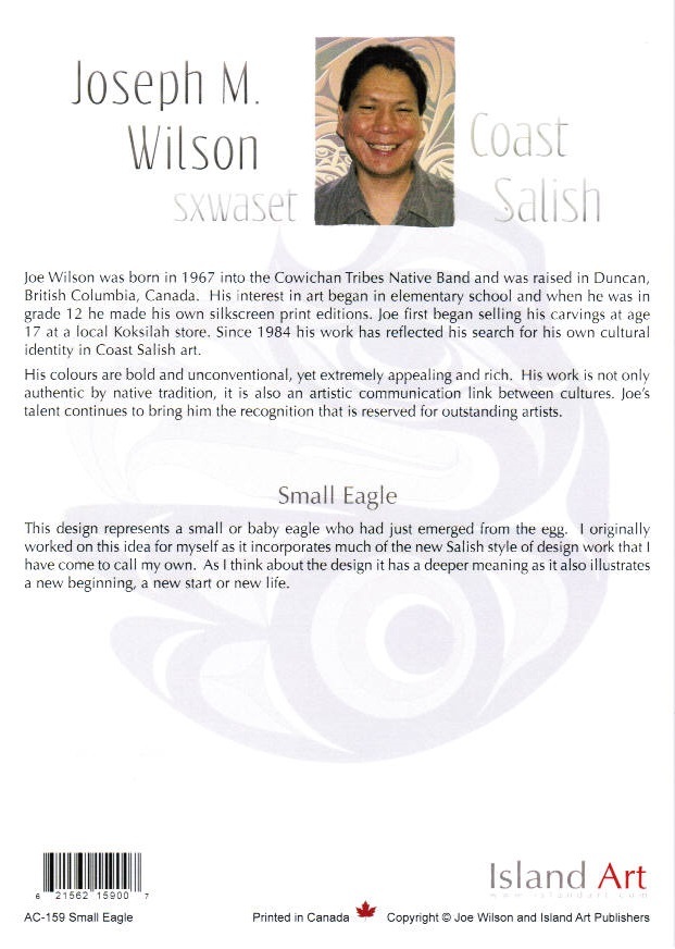 Small Eagle Joe Wilson Art Card Coast Salish SXWASET Native | eBay