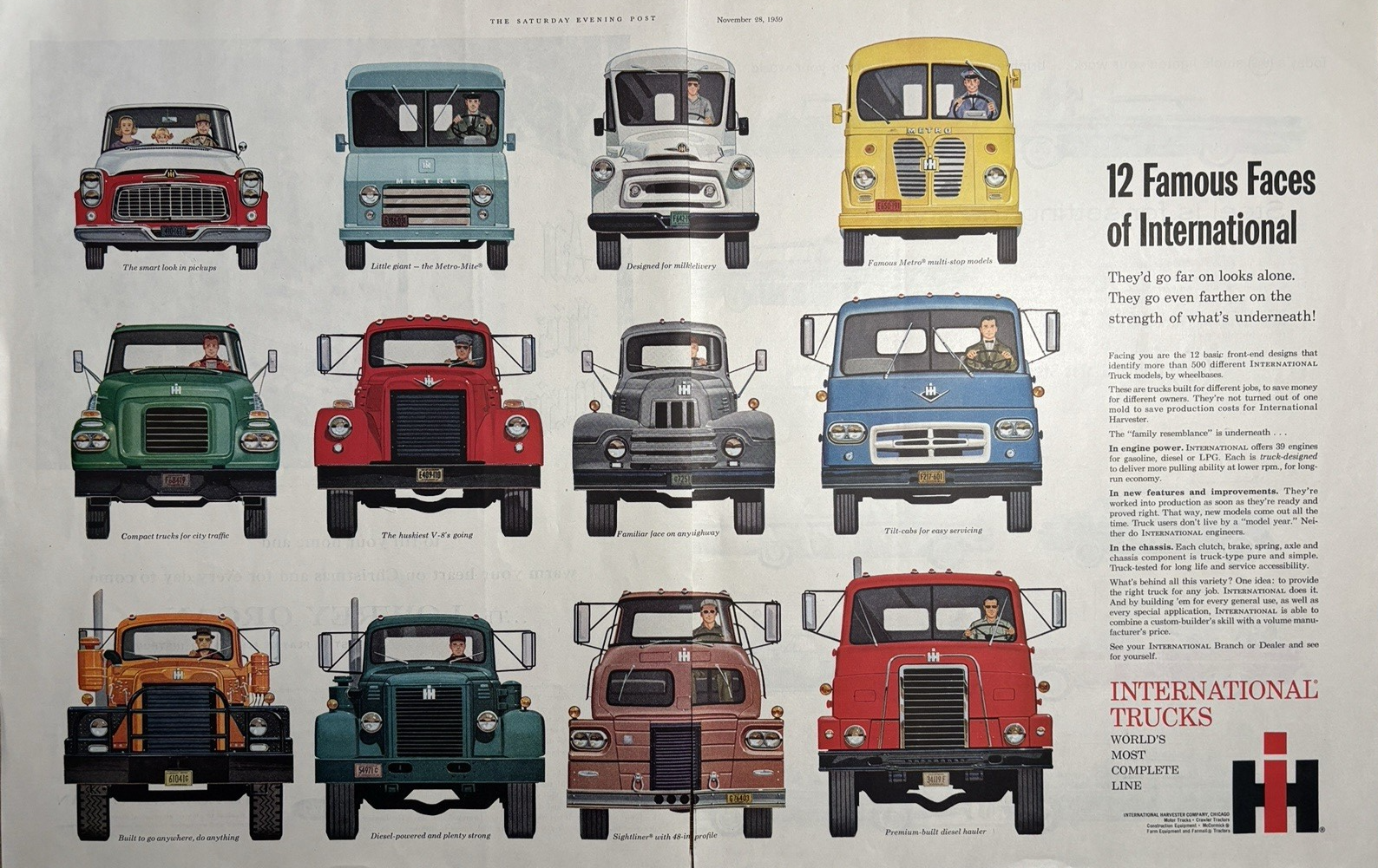 1959 International Harvester Trucks Complete Line 12 Famous Faces VTG ...