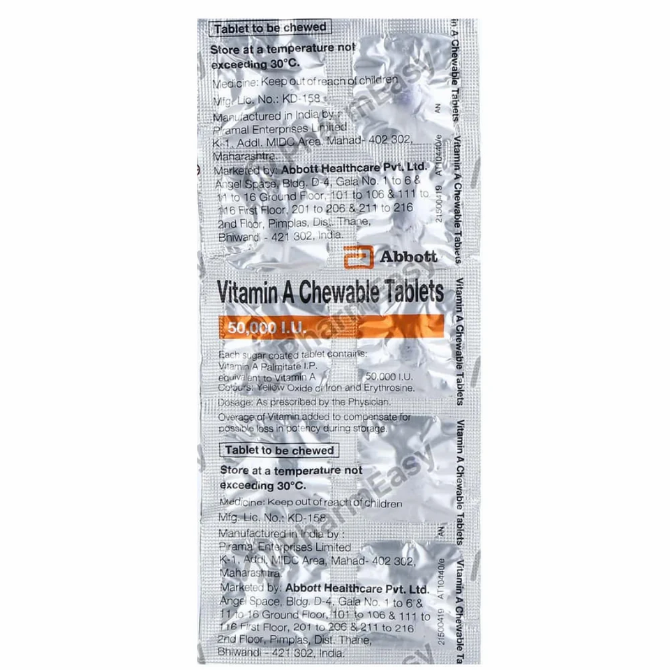 Abbott Vitamin A Chewable 250 Tablet for Healthy eyes and stronger ...