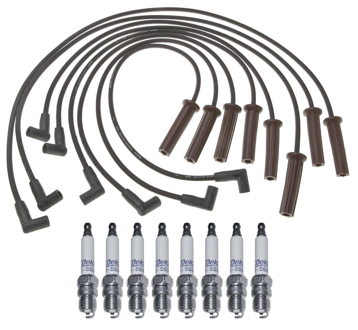 Pro Ignition Wire Set & 8 Platinum ACDelco .045" Spark Plugs Kit For ...