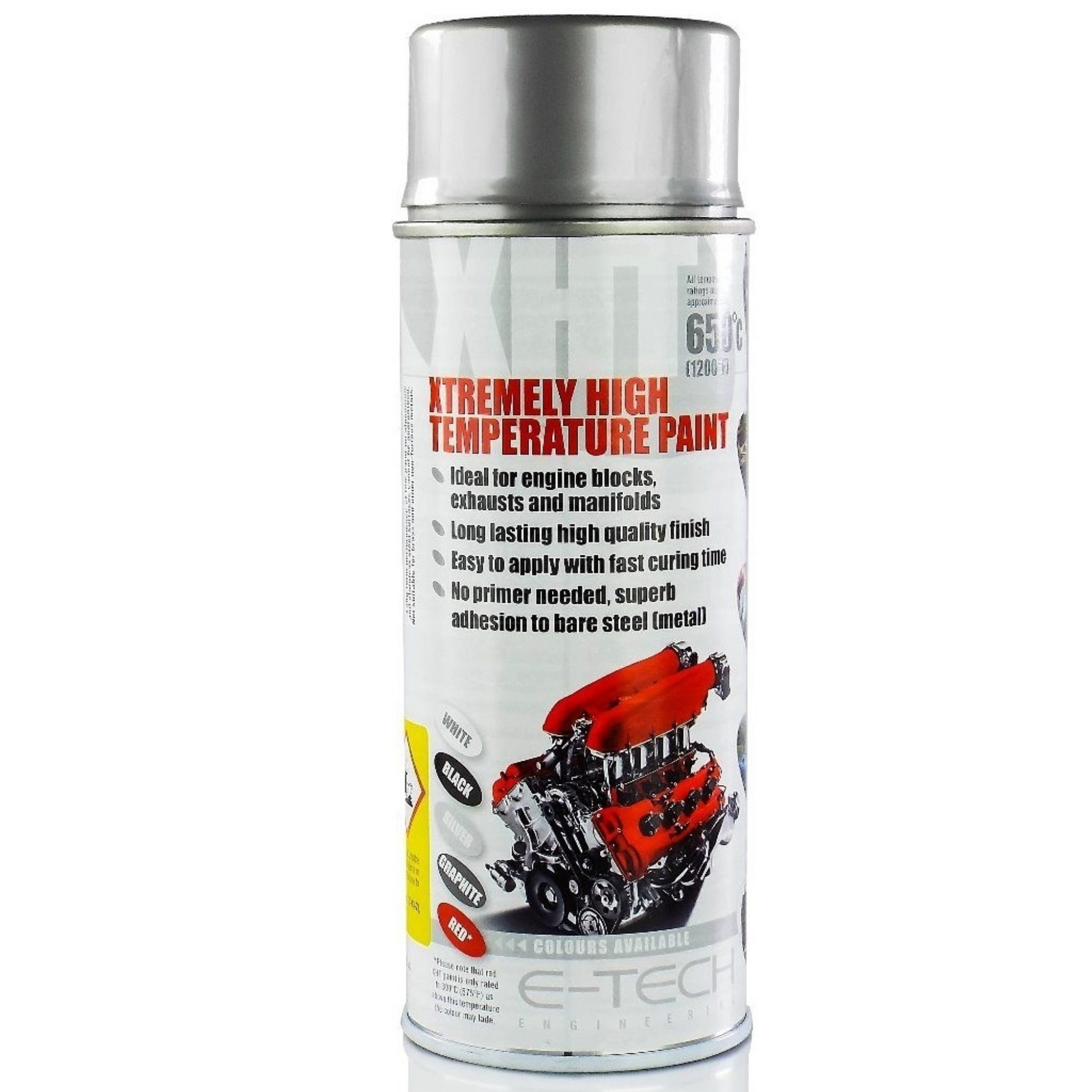 E-TECH XHT SILVER EXtremely High Temperature Paint VHT Car Engine ...
