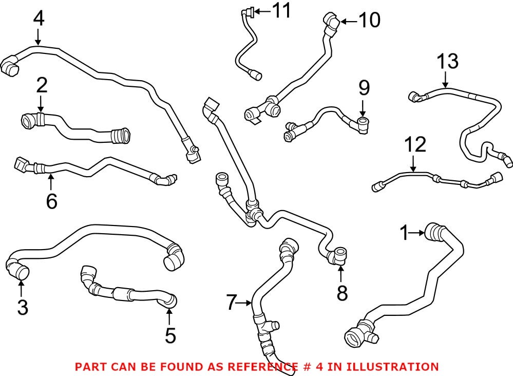 Genuine OEM Upper Engine Coolant Pipe For BMW 17127507149 | eBay